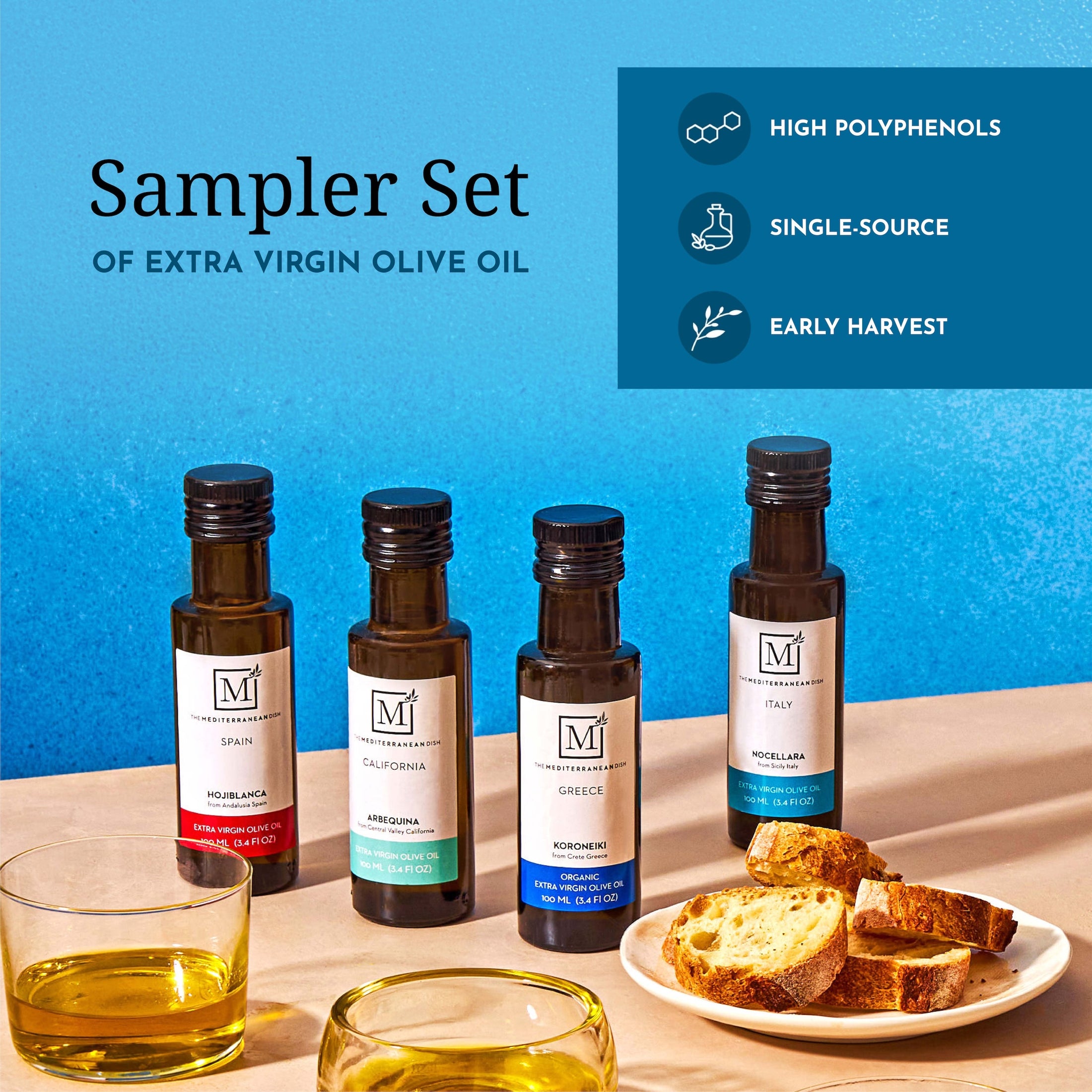 Mini Extra Virgin Olive Oil Sampler Set | The Mediterranean Dish Shop